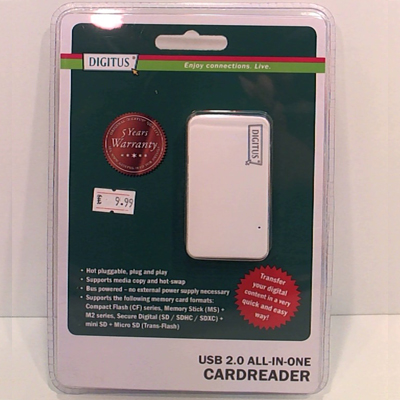Cardreader All-in-One Digitus intern white USB | Cardreader ...